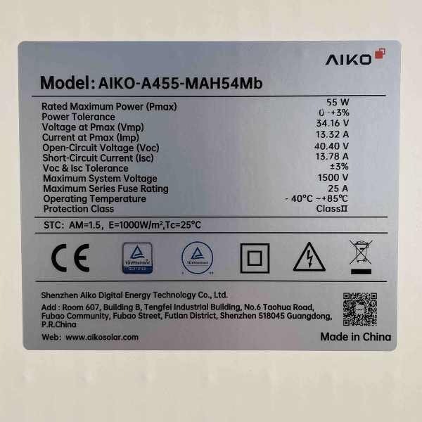 Aiko ABC 455wp full black | Stralendgroen